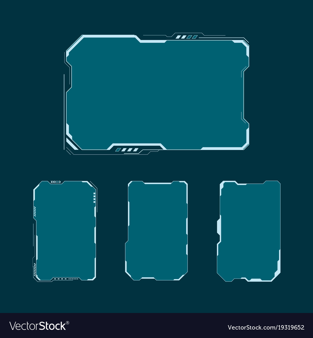 Hud futuristic user interface screen elements set Vector Image