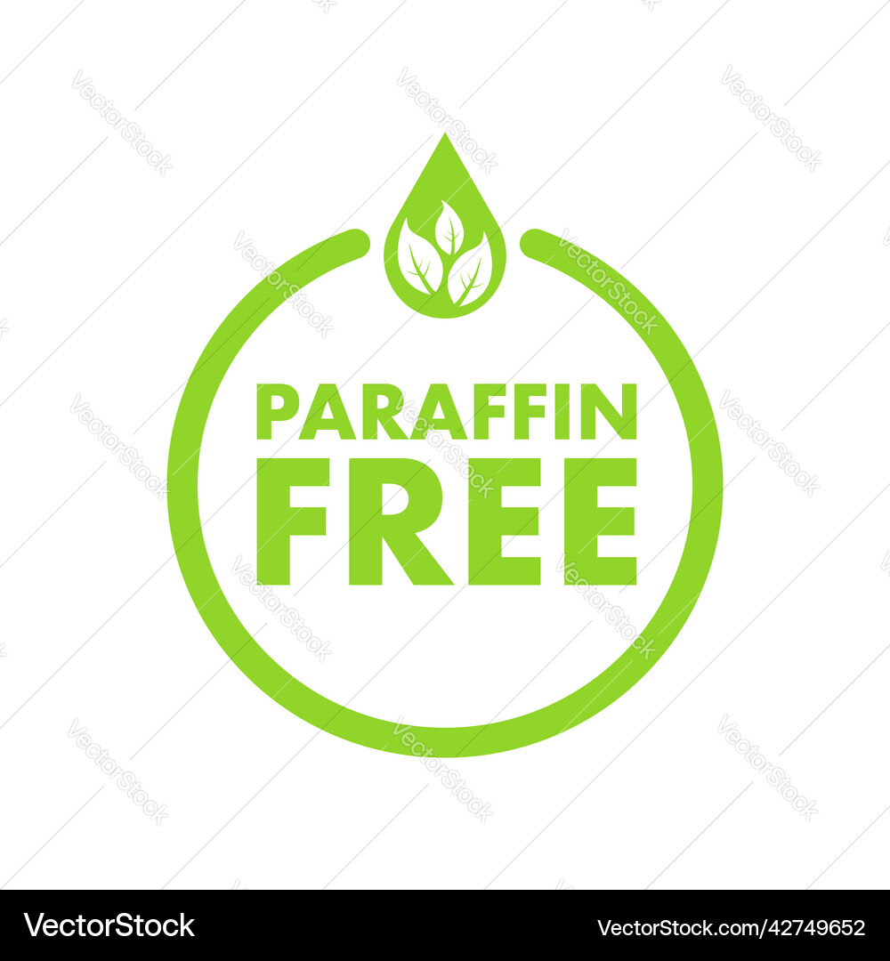 Icon with paraffin free green logo Royalty Free Vector Image