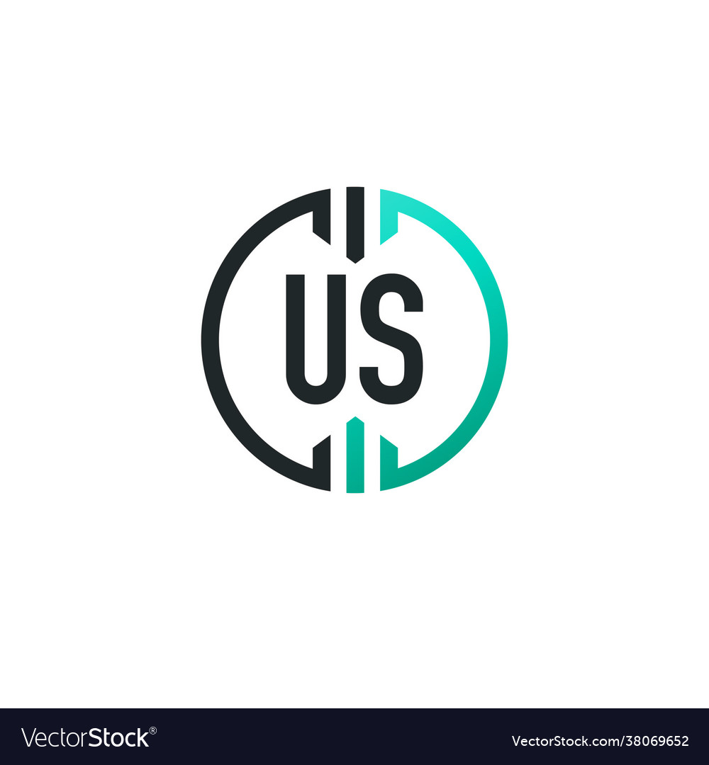 Initial letter us circle simple creative logo Vector Image