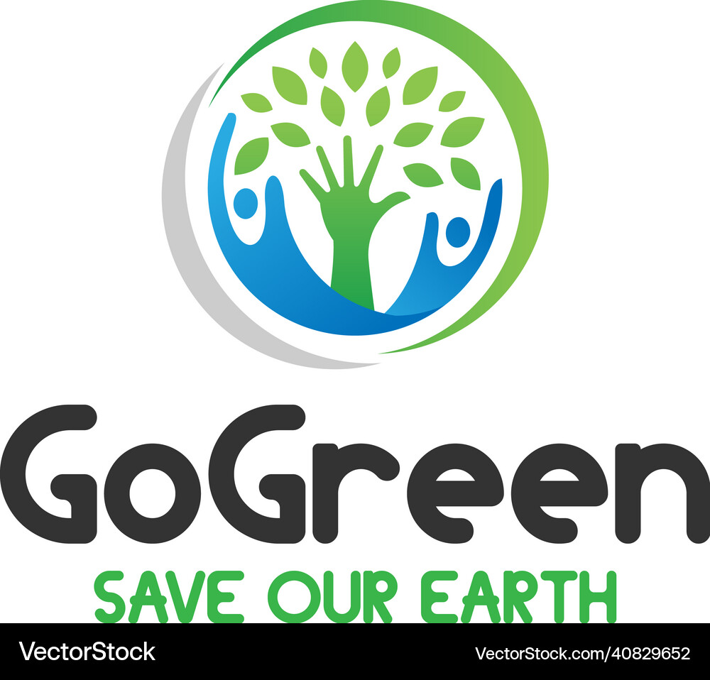 Modern colorful gogreen save our earth logo design