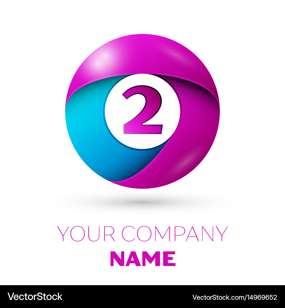 Number two symbol in the colorful circle Vector Image
