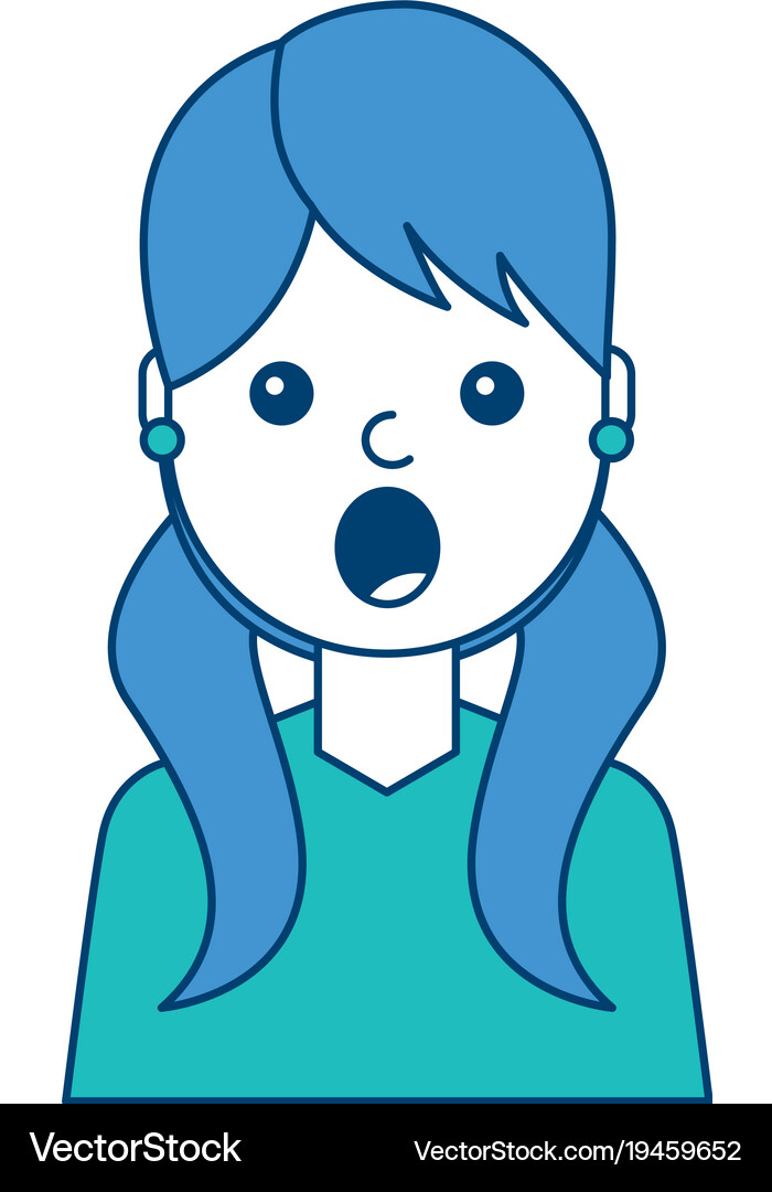 Portrait surprised young woman face expression Vector Image