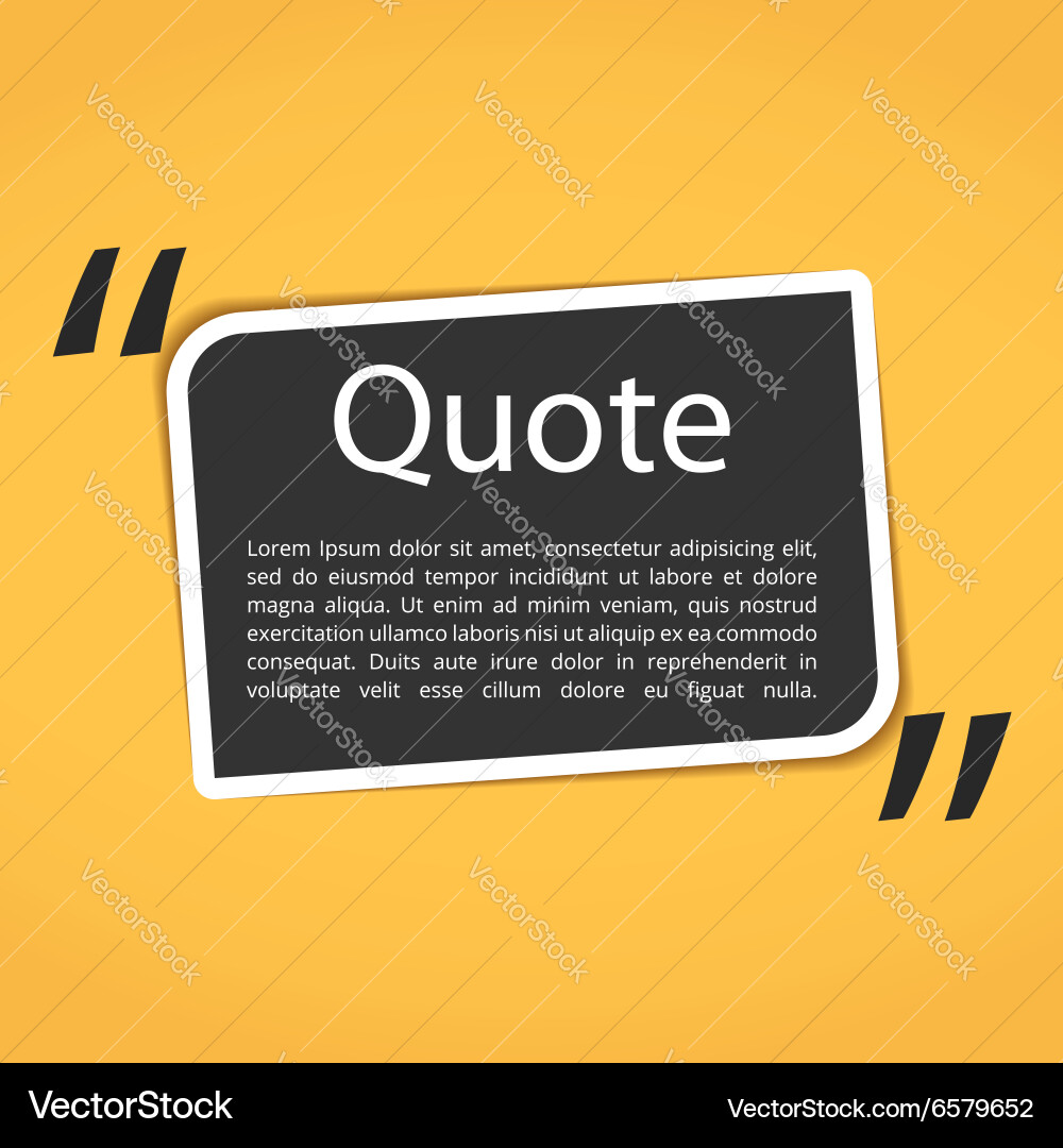 Text Box with Quotes Royalty Free Vector Image