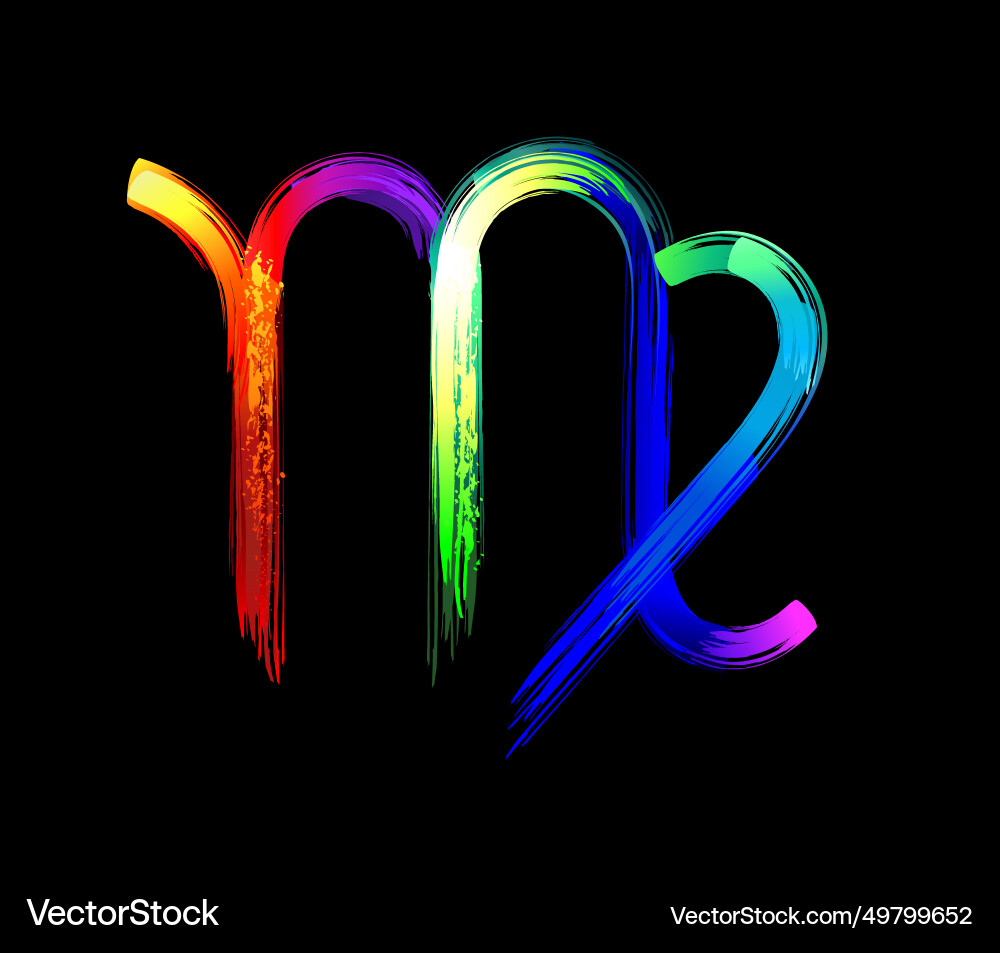 Virgo zodiac sign luminescent paint Royalty Free Vector