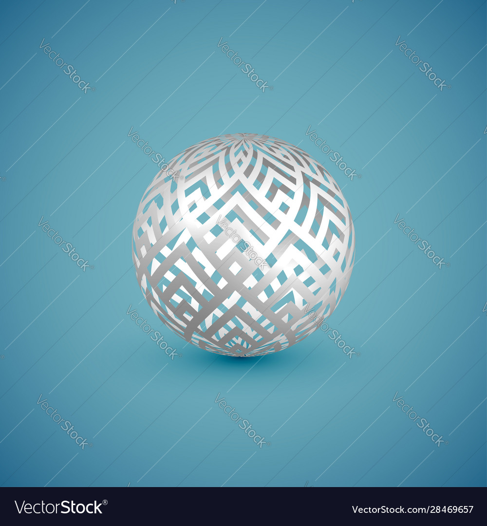 Abstract white pattern sphere Royalty Free Vector Image