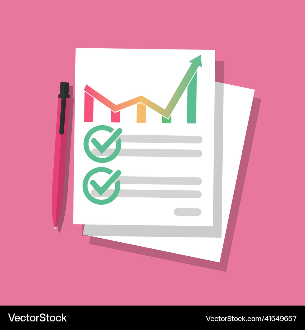 Audit report or study of sales business data Vector Image