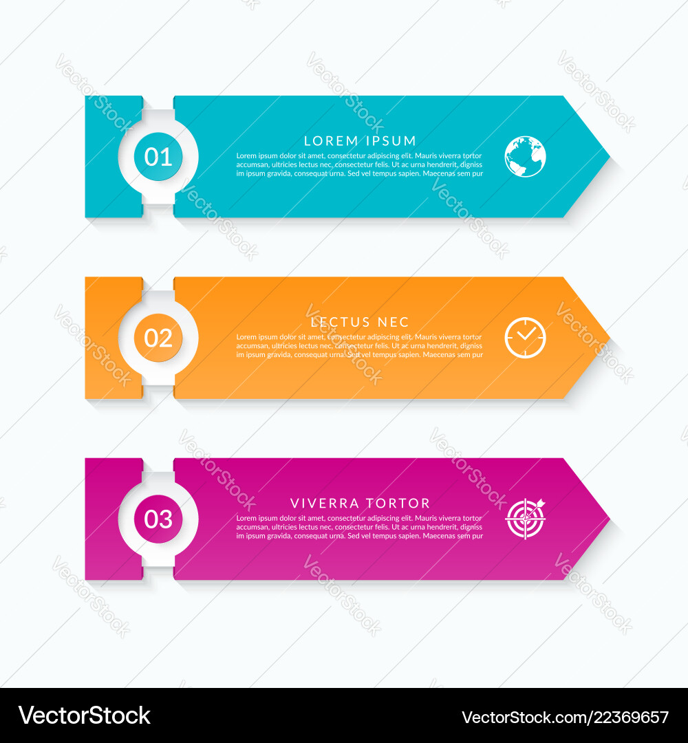 Business infographic template with 3 arrows Vector Image