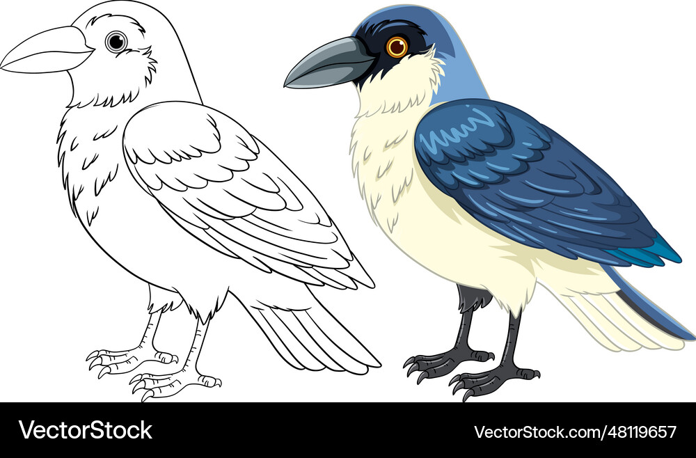 Cartoon bird standing isolated on white Royalty Free Vector