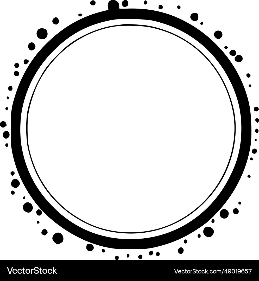 Circle frame - black and white isolated icon Vector Image