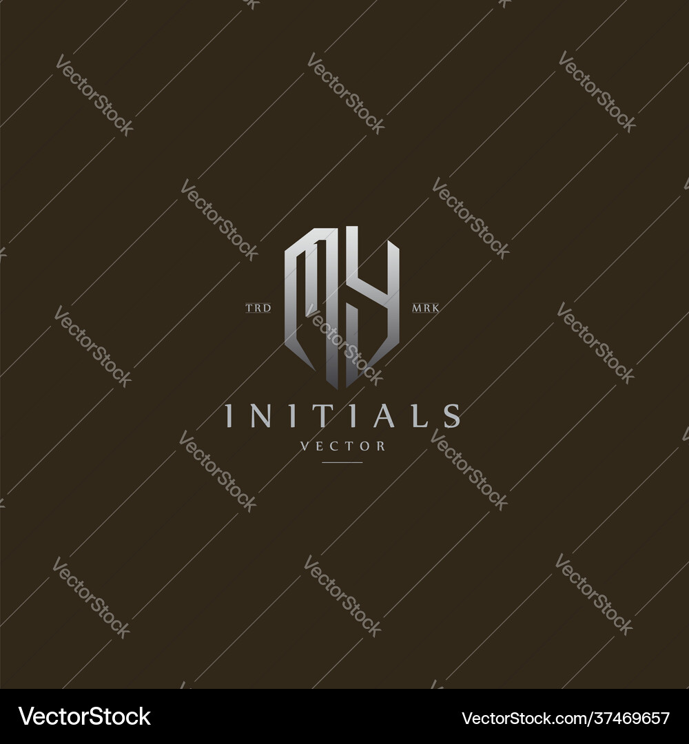 Classy my vintage metal monogram logo elegant Vector Image