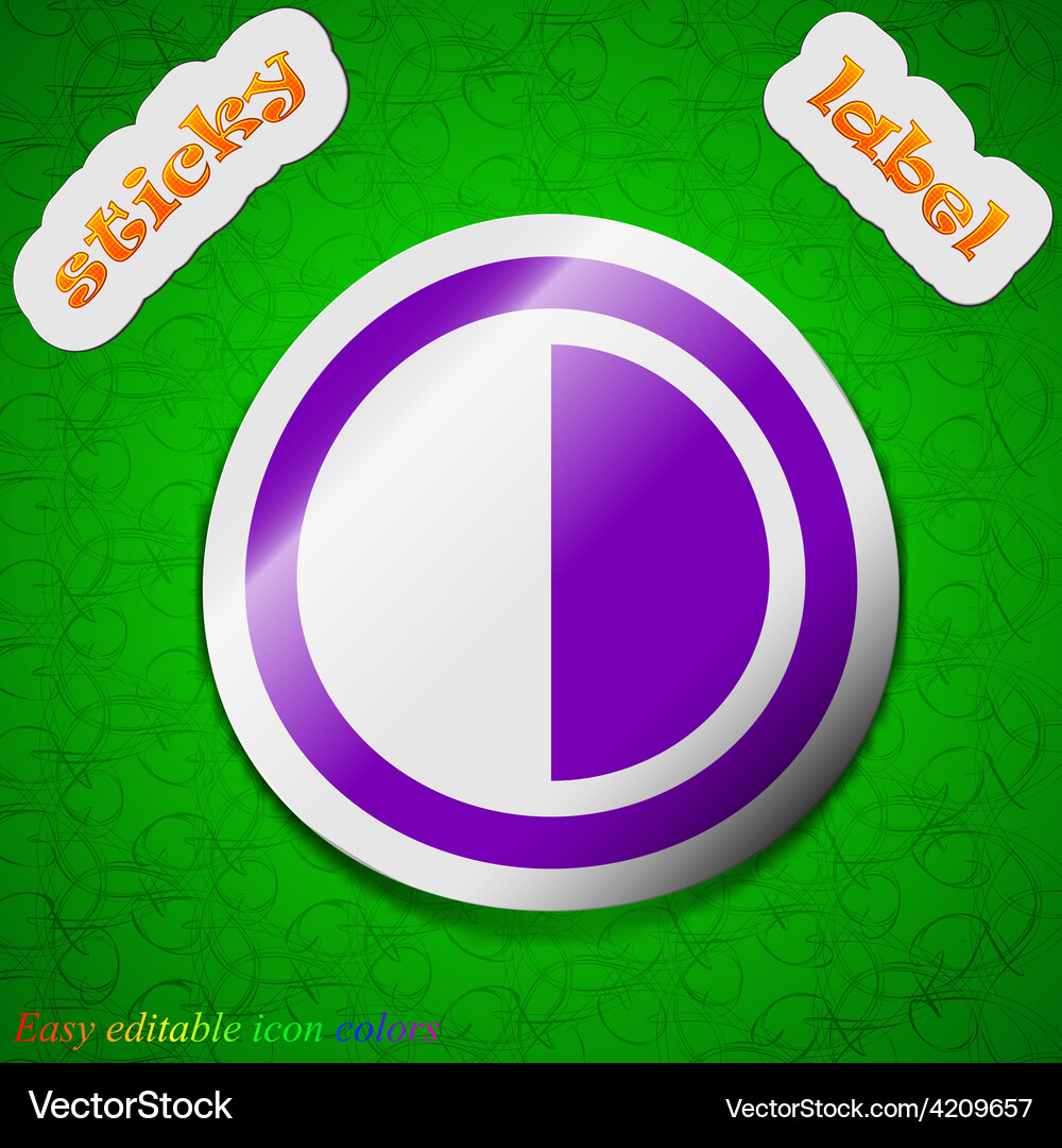 Contrast icon sign symbol chic colored sticky Vector Image