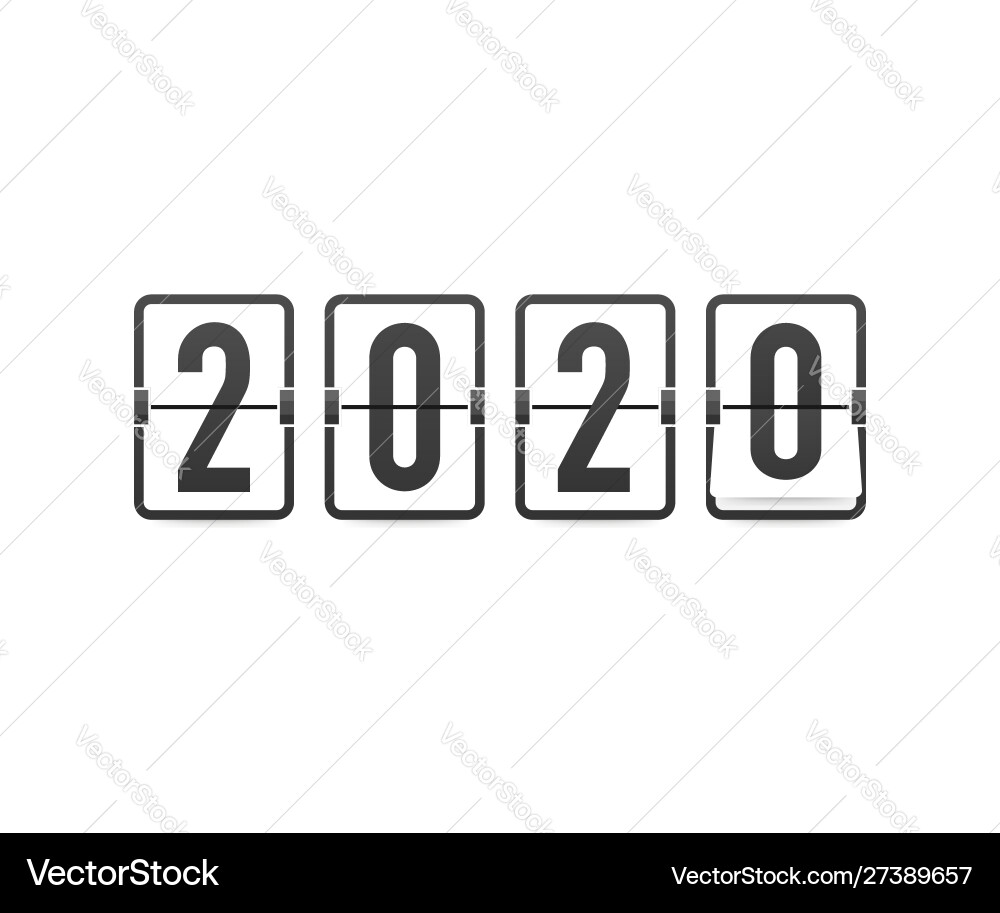 Countdown to new year 2020 retro flip clock Vector Image