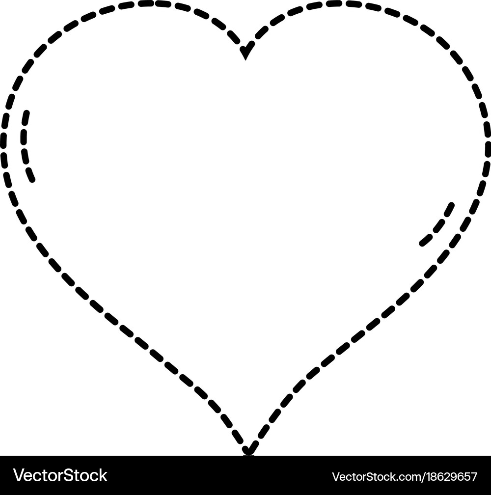 Dotted shape heart love symbol icon romance Vector Image