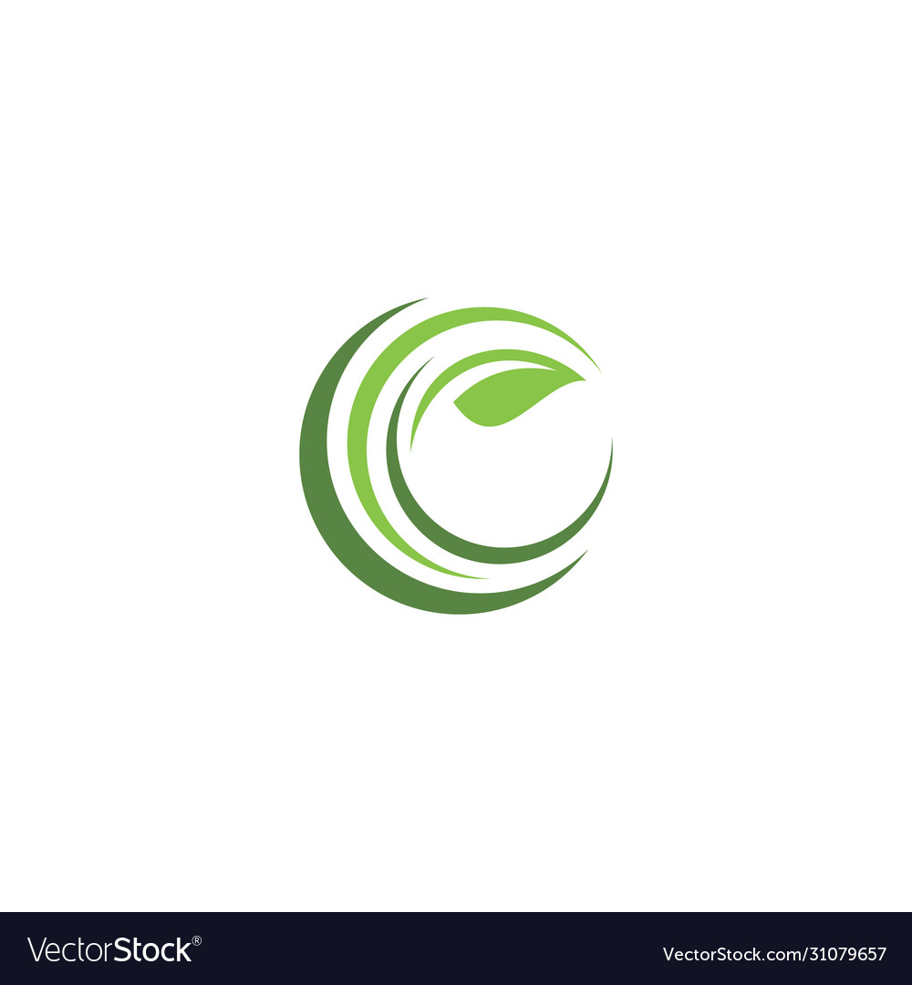 Eco Icon Green Leaf Isolated Royalty Free Vector Image