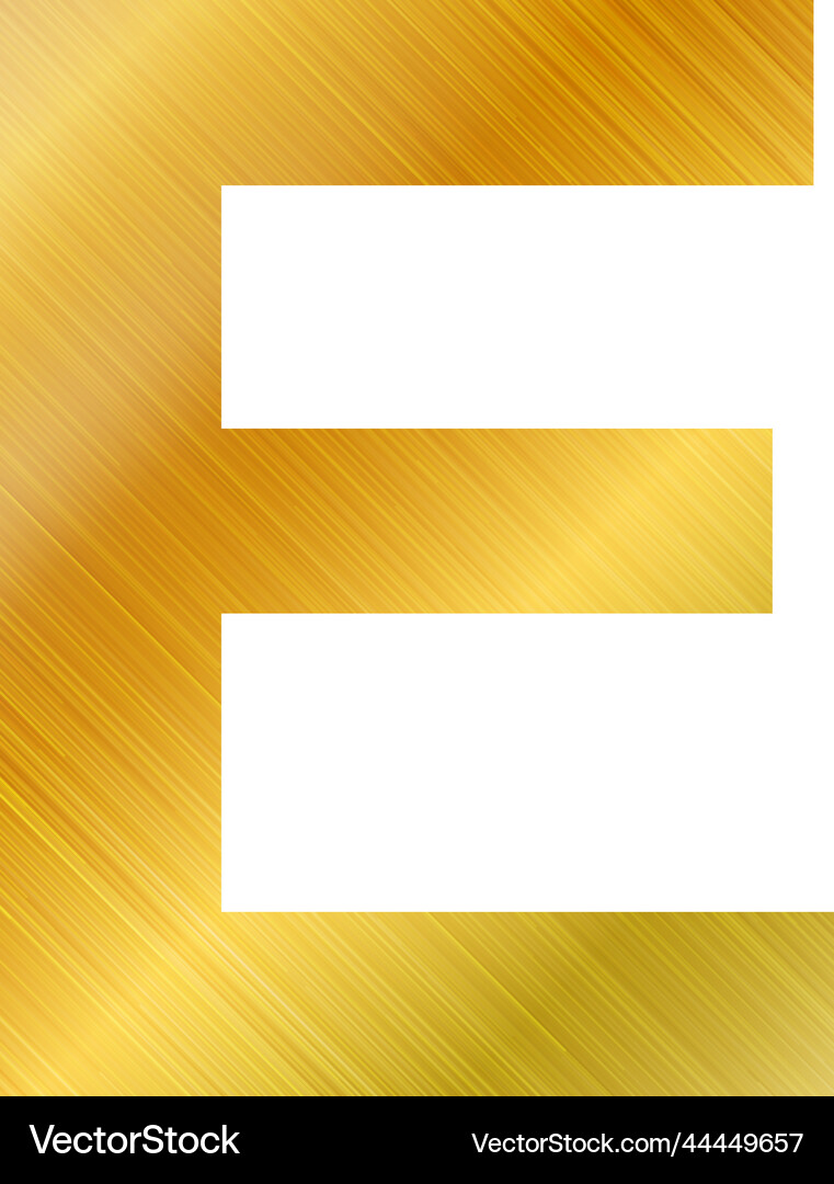 English alphabet gold texture letter e on white Vector Image