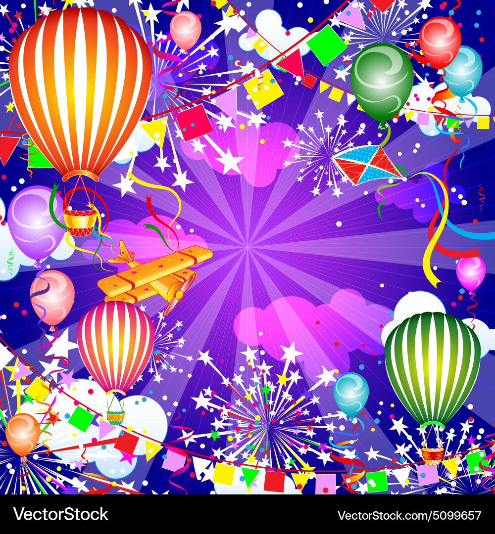 Festive background with balloons Royalty Free Vector Image