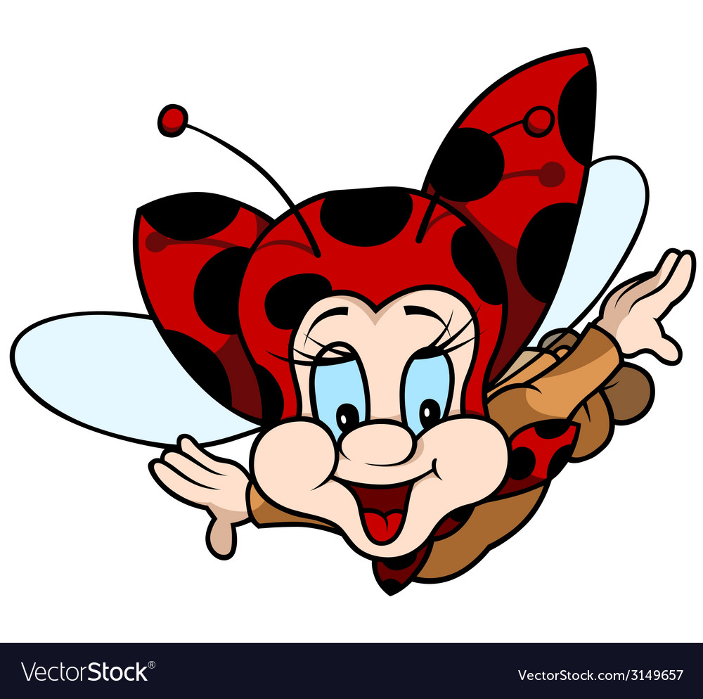 Flying ladybug Royalty Free Vector Image - VectorStock