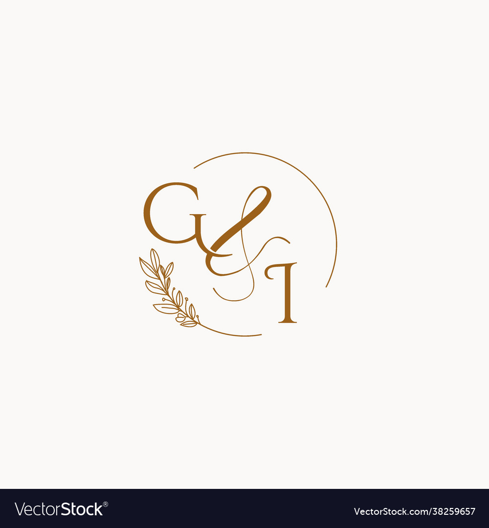 Gi initial wedding monogram logo Royalty Free Vector Image