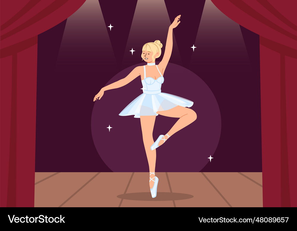 Girl dance ballet at stage concept Royalty Free Vector Image