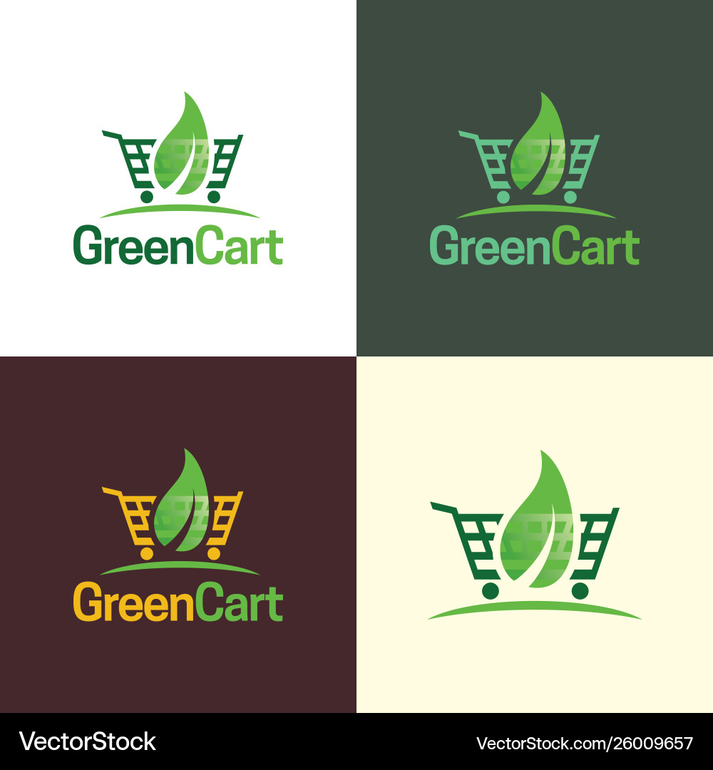 Green cart logo and icon Royalty Free Vector Image