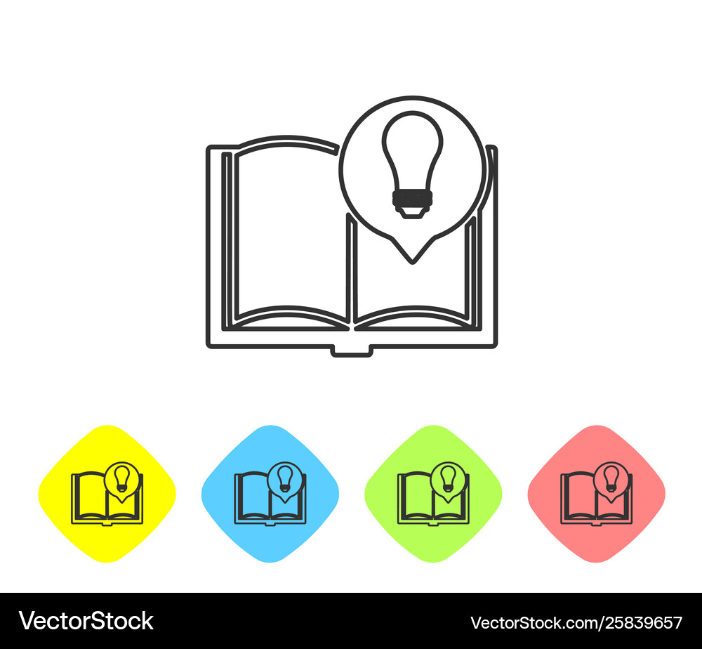 Grey line interesting facts icon isolated on white