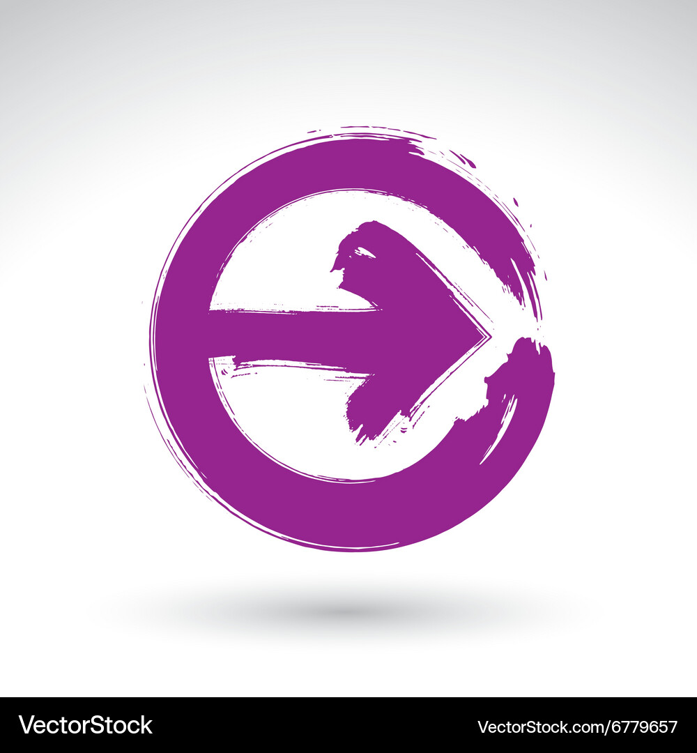 Hand-painted route sign in circle isolated Vector Image