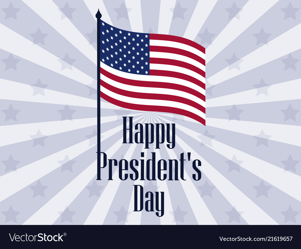 Happy presidents day banner with american flag Vector Image