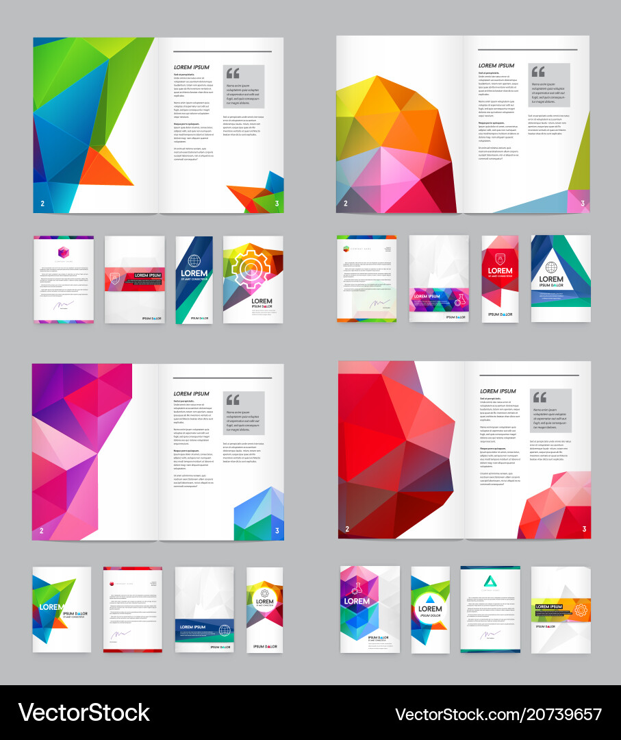 Huge set of visual identity with letter logo Vector Image