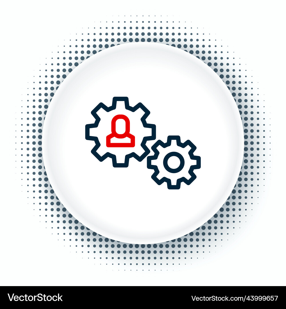 Line human with gear icon isolated on white Vector Image