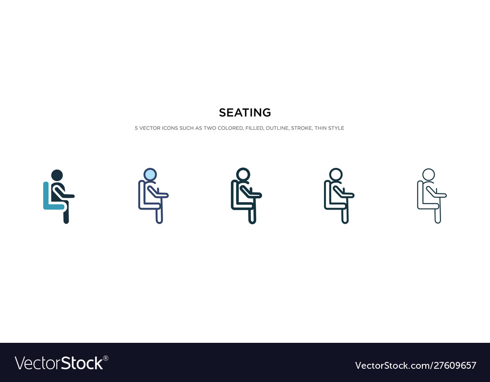 Seating icon in different style two colored Vector Image