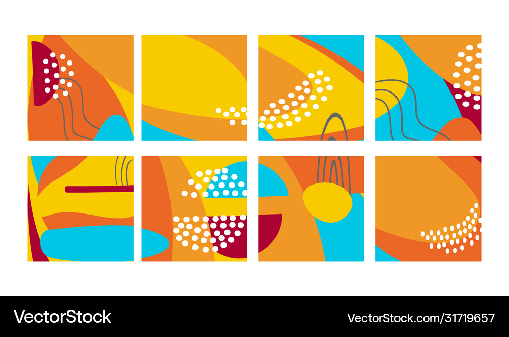 Set fun hand drawn colorful shapes doodle Vector Image