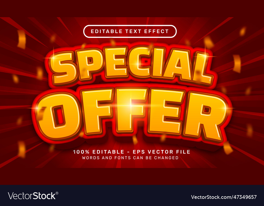 Special offer 3d text effect and editable text Vector Image Special offer 3d text effect and editable text Vector Image