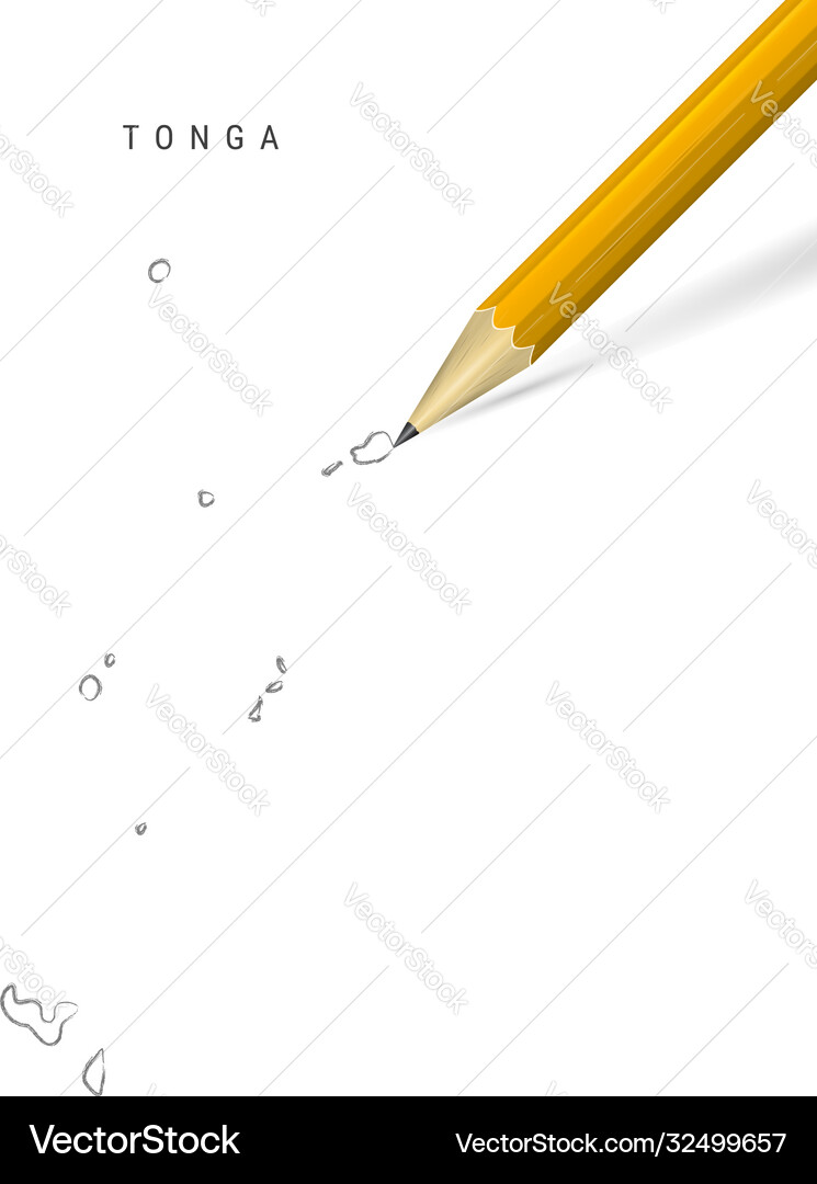 Tonga freehand pencil sketch outline map isolated Vector Image