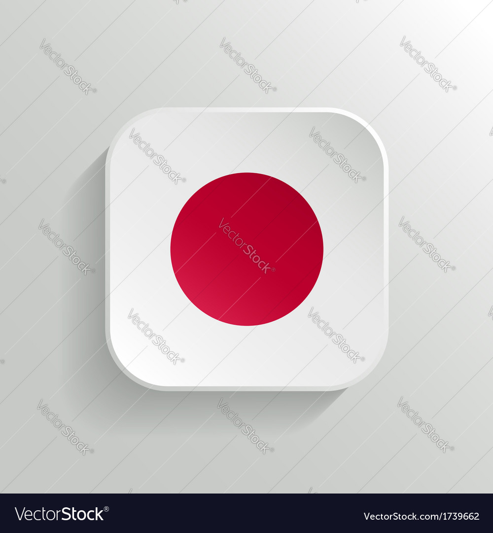 Button - japan flag icon Royalty Free Vector Image
