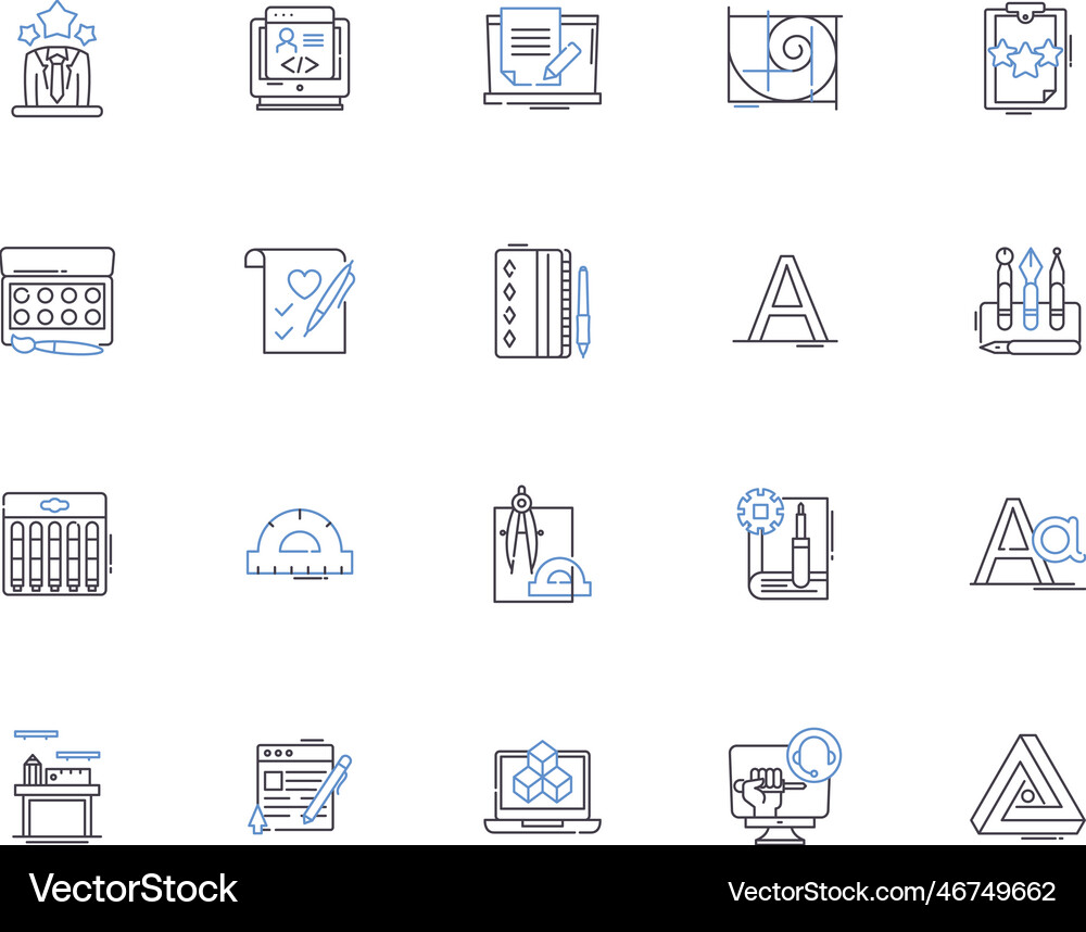 Design outline icons collection creation Vector Image
