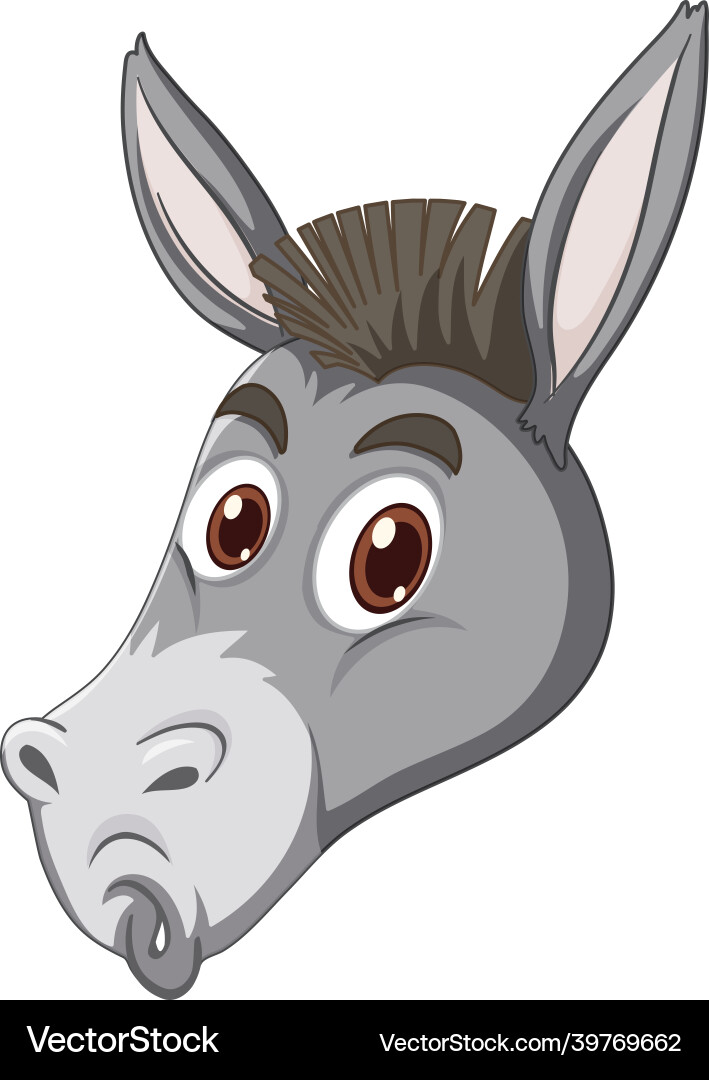 Donkey with face expression on white background Vector Image