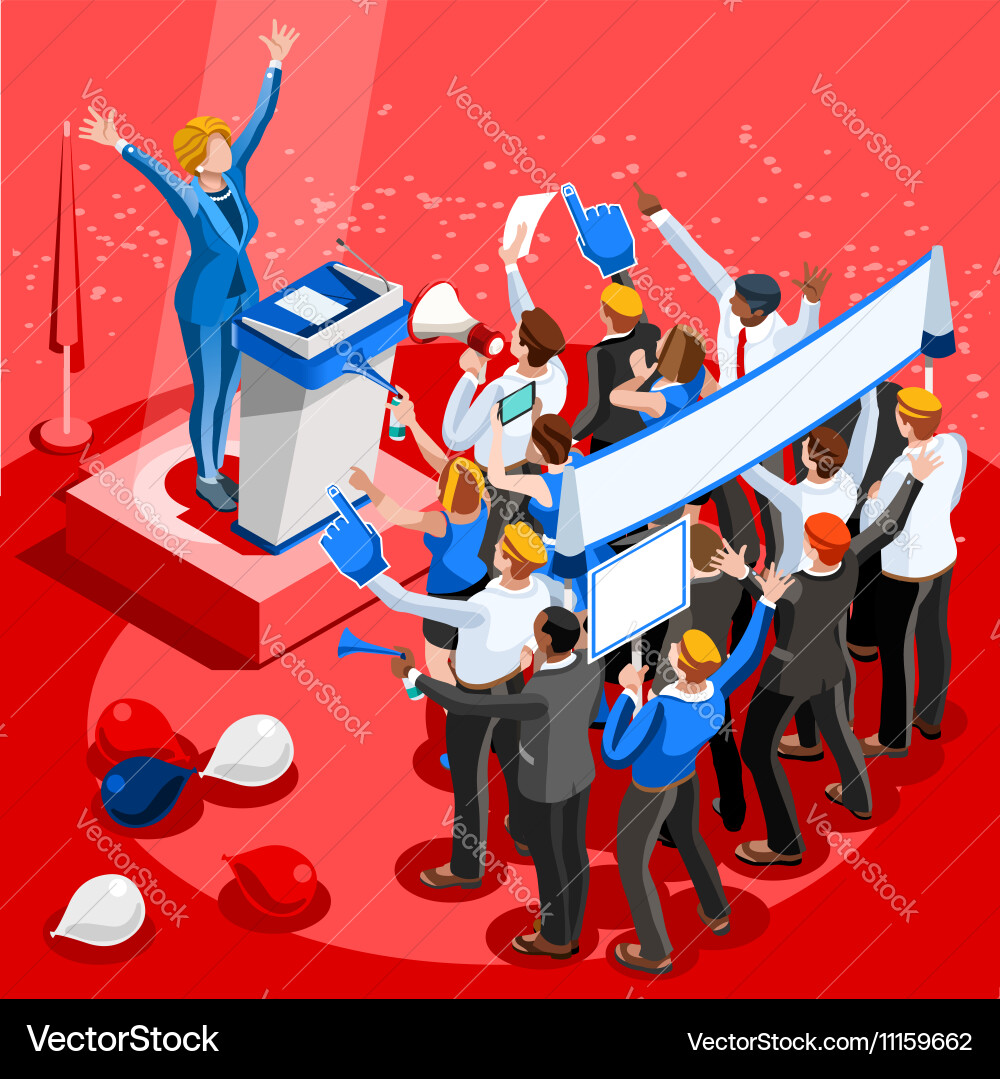Election Infographic Convention Center Isometric Vector Image