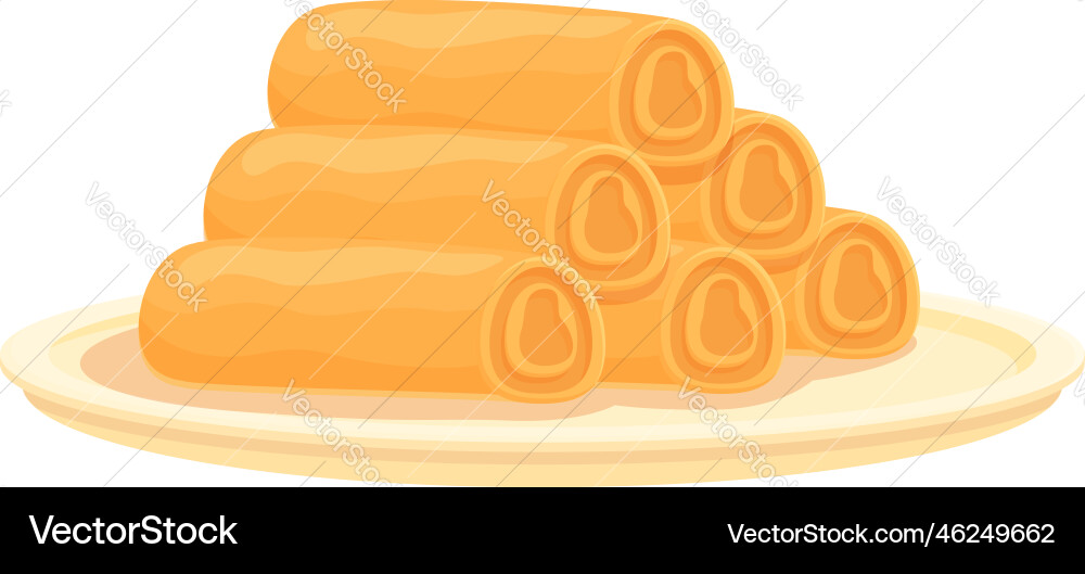 Fried spring roll icon cartoon food Royalty Free Vector