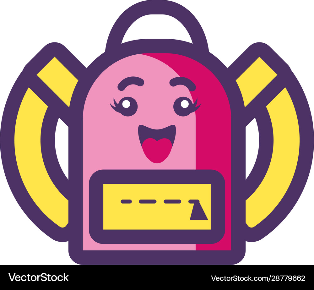 Kawaii bag cartoon design Royalty Free Vector Image