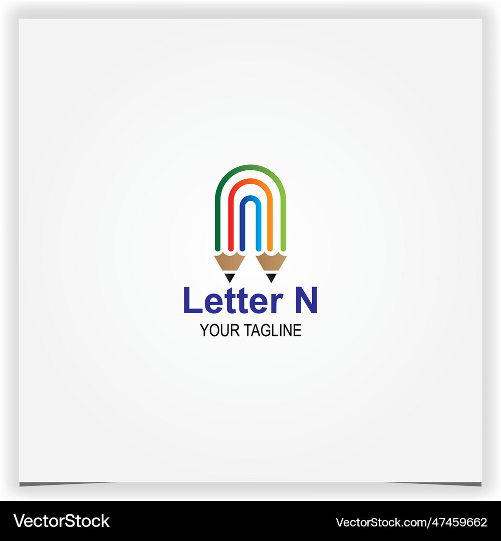 Letter a n pencil logo creative premium elegant Vector Image