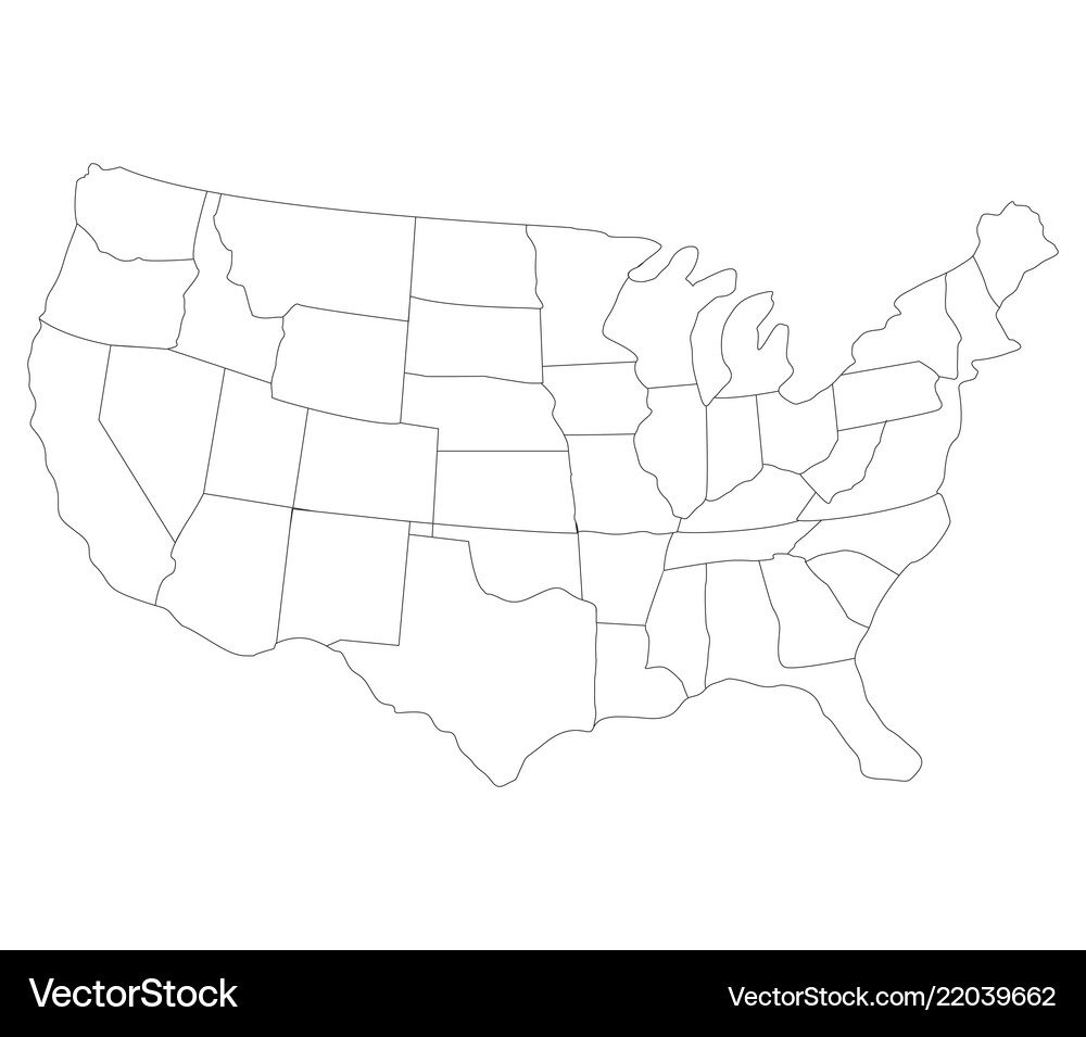 Map united states with regions Royalty Free Vector Image