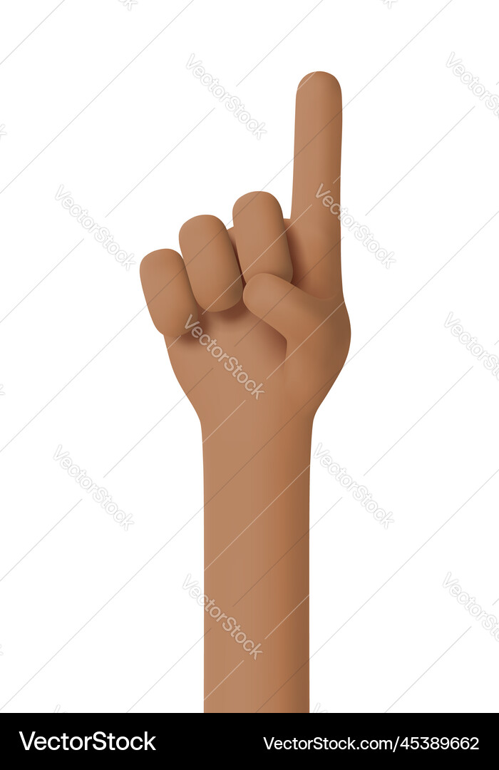 Pointing hand gesture african american hand Vector Image