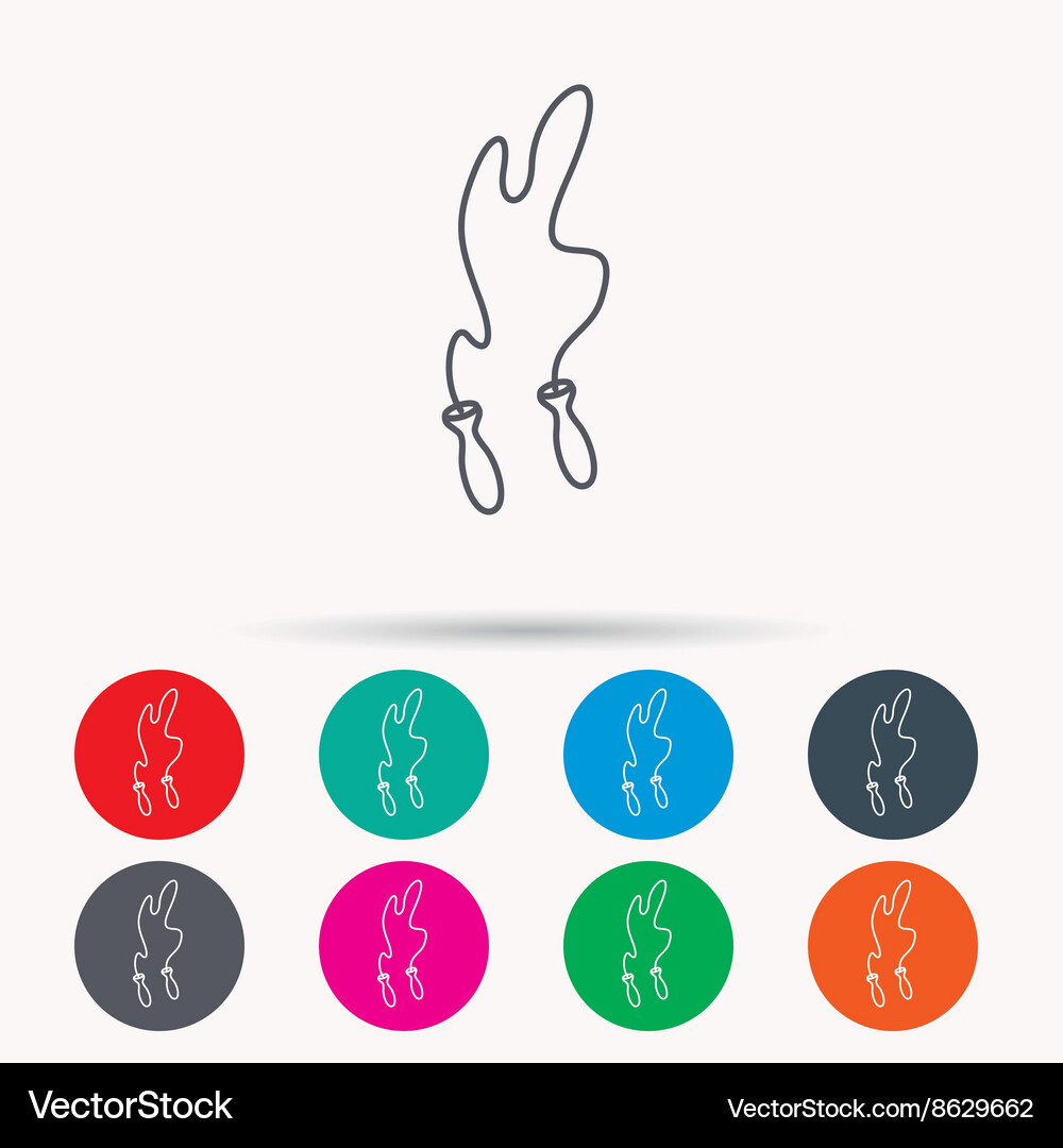 Skipping rope icon jumping sport tool sign Vector Image