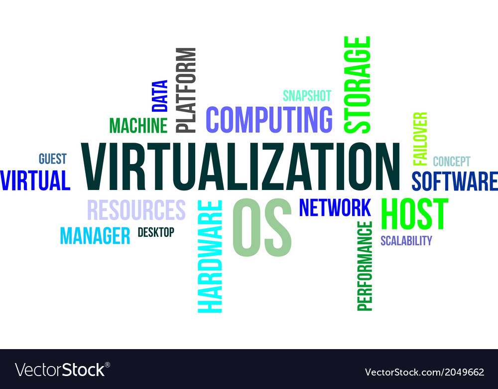 Word cloud virtualization Royalty Free Vector Image