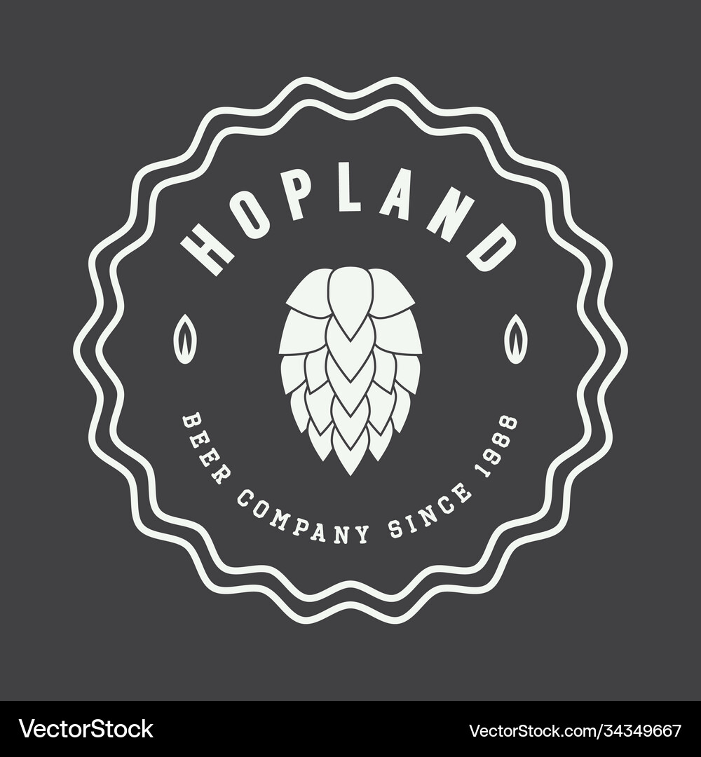 Beer logo in vintage style Royalty Free Vector Image