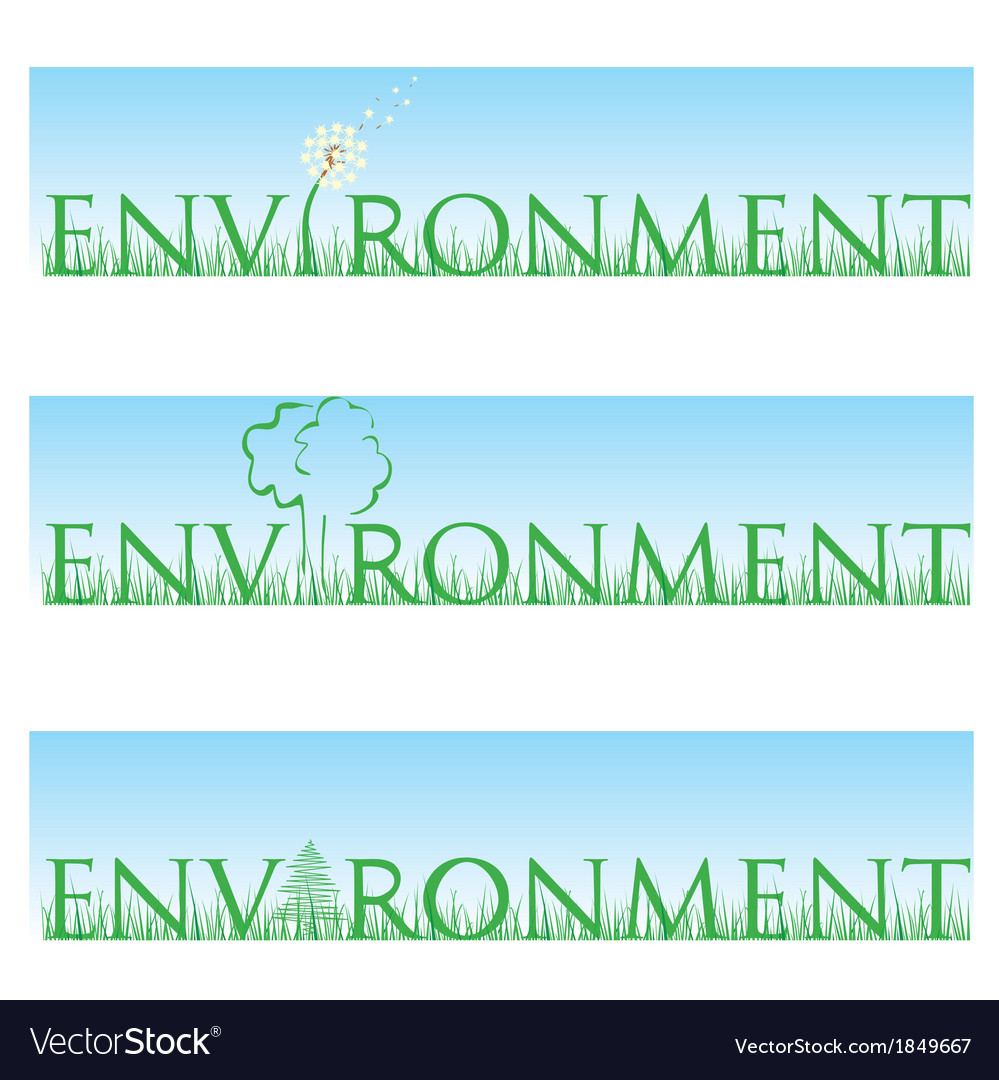 Environment set Royalty Free Vector Image - VectorStock
