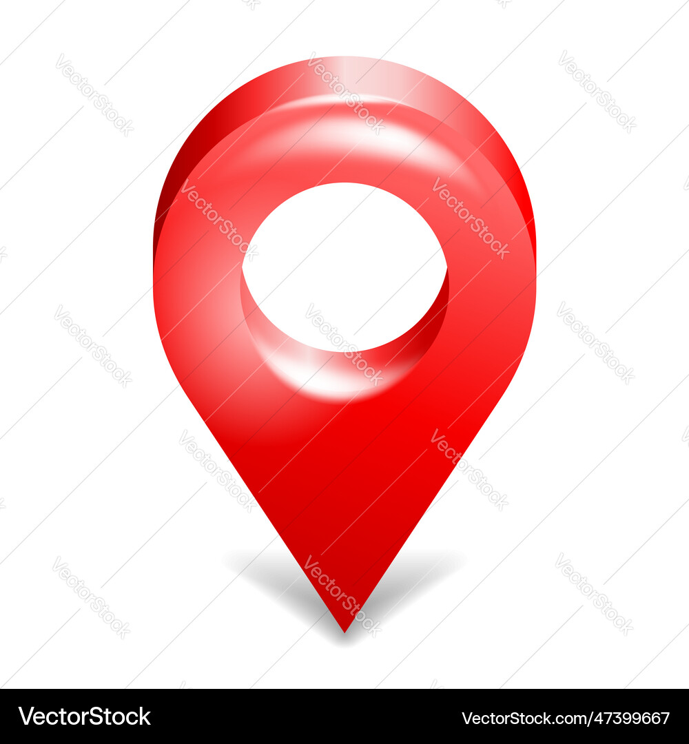 Location 3d icon in and glossy style Royalty Free Vector