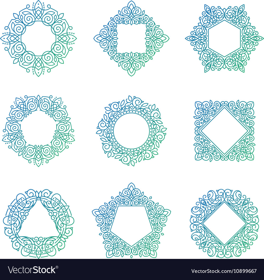 Monogram bage logo Royalty Free Vector Image - VectorStock