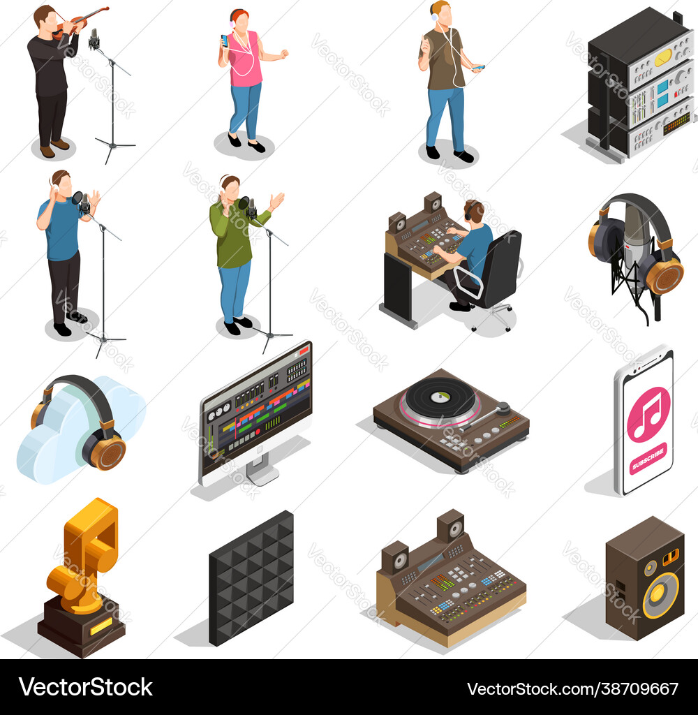 Music industry icons set Royalty Free Vector Image