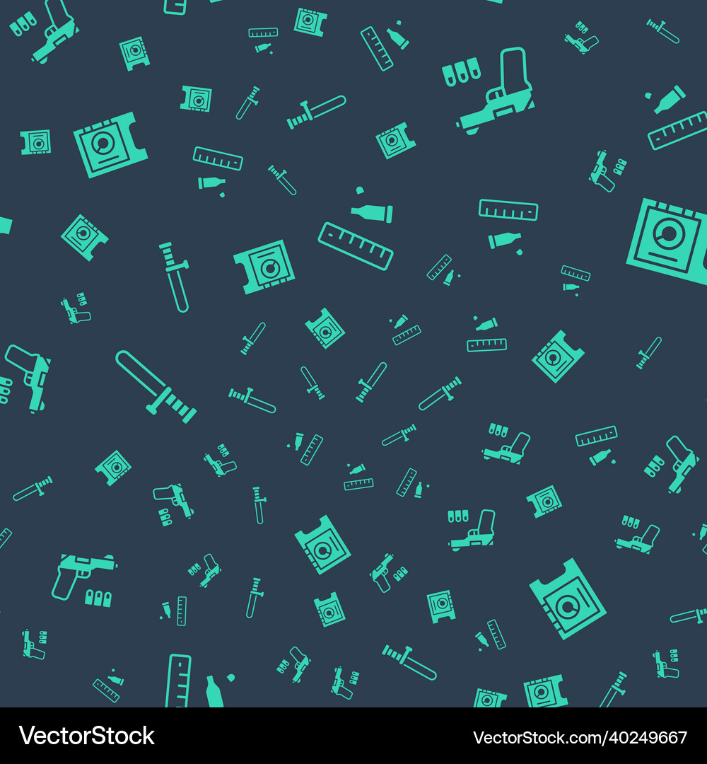 Set bullet casing with ruler pistol or gun Vector Image